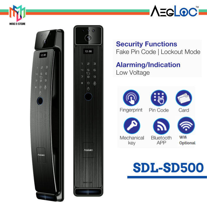 AEGLoc SDL-SD500 Digital Push- Pull Door Lock With Display Screen - SDLSD500 | Lazada