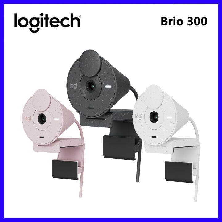 Original Logitech Brio 300 Full HD Webcam with Privacy Shutter, Noise ...