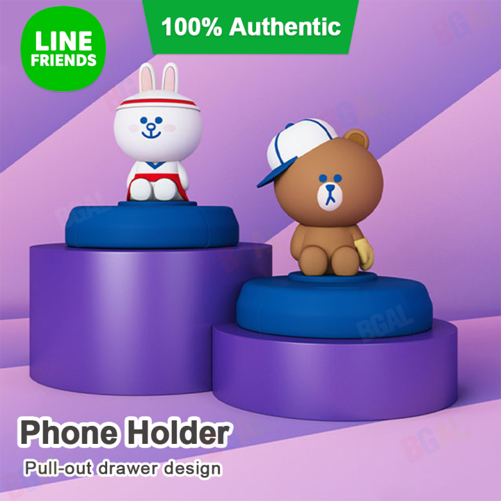 100% Line Friends ที่ ขายึดสมาร์ทโฟนโทรศัพท์ขาตั้งเดสก์ท็อปที่วาง ...
