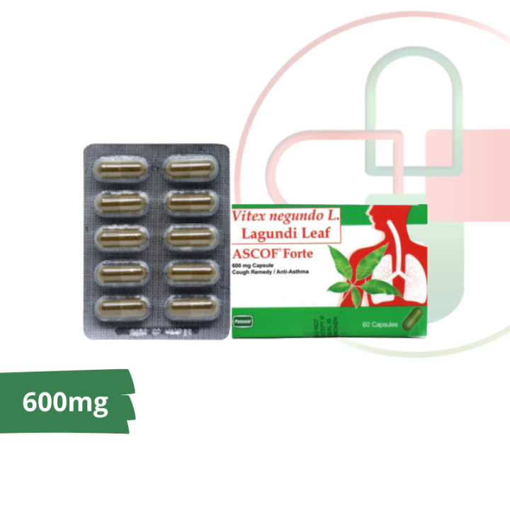 Ascof Forte 600mg Capsule by 10 | Lazada PH