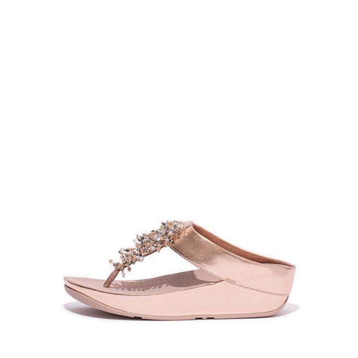 Fitflop Rumba Beaded Toe-Post Sandals - Rose Gold | Lazada PH