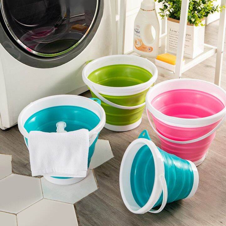 Folding bucket basin portable laundry bucket household portable plastic bucket(5L,10L) | Lazada