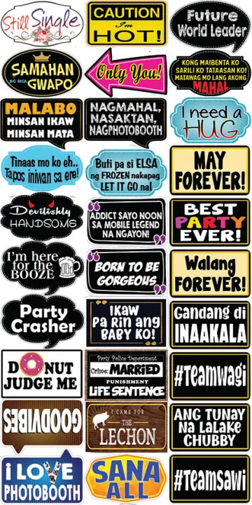 Photobooth props 30pcs set on sintraboard | Lazada PH