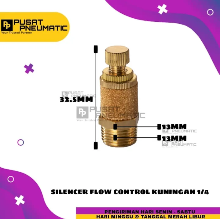 BESL 02 Silencer Angin Silencer Pneumatic Quick Exhaust Drat 1/4" BESL ...