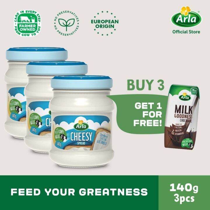 Arla Cheesy Spread 140g 3-Pack FREE Chocolate Milk 200ml | Lazada PH