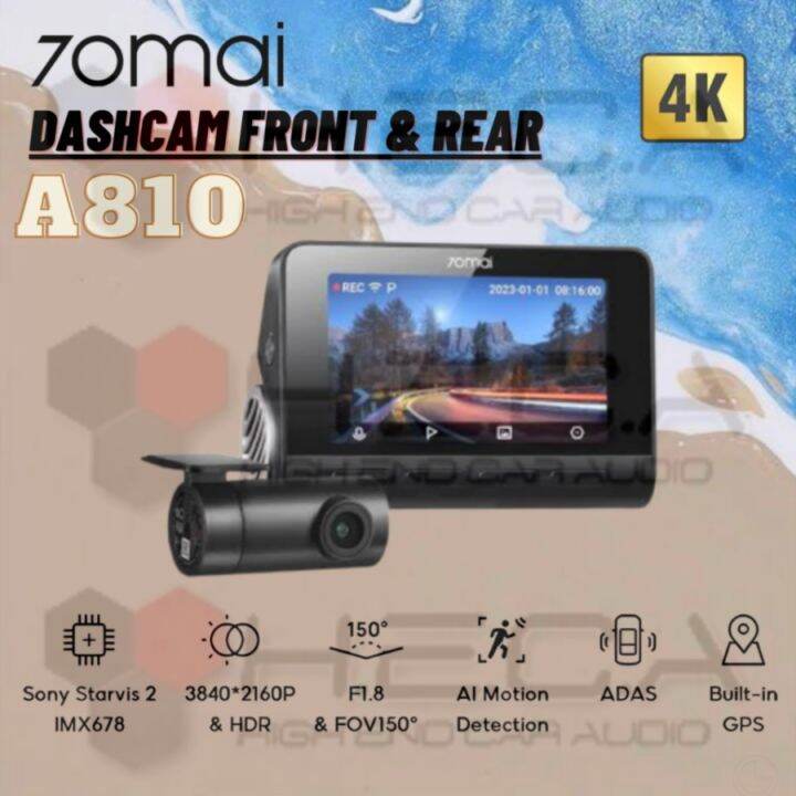 70mai A810 Set Dashcam GPS HDR ADAS 4K Camera DVR CCTV Mobil Dash Cam | Lazada Indonesia