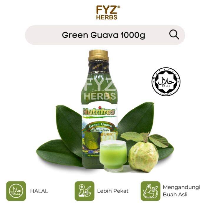 Nutrifres Green Guava Fruit Juice Concentrate/Cordial (1000g) Minuman ...
