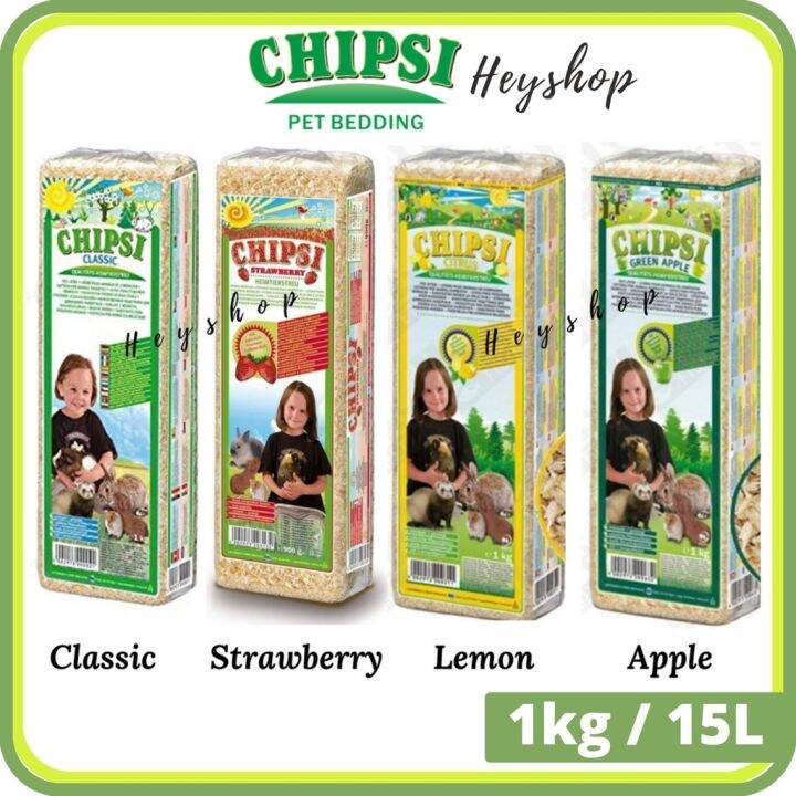 Chipsi Hamster Bedding 1kg 15L Hedgehog Wood Chips Flakes Habuk Kayu ...