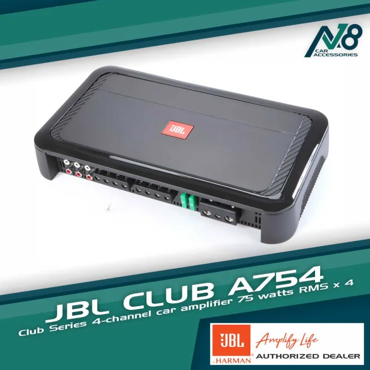 JBL Club A754 Club Series 4-channel car amplifier 75 watts RMS x 4 Genuine | Lazada PH