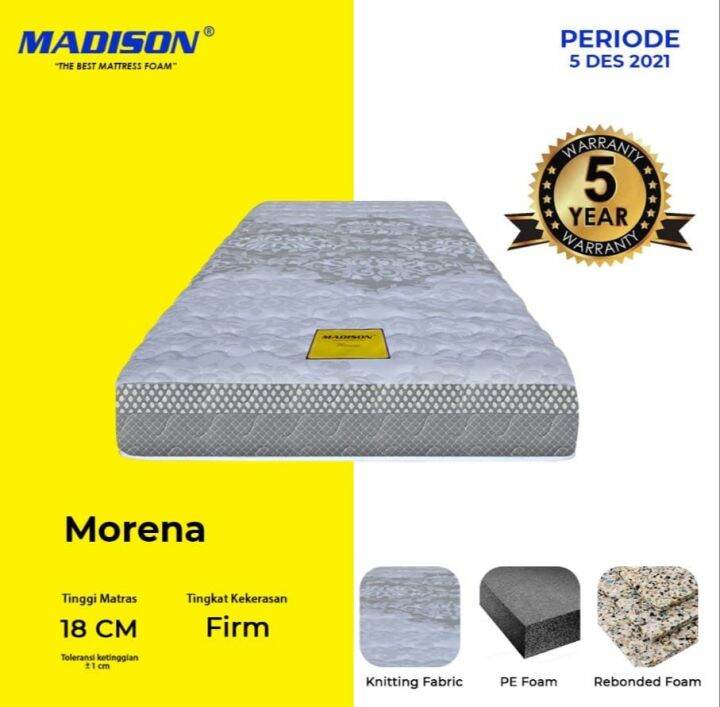 Kasur Rebonded - Tilam Busa Tebal 18cm - Matras Madison Morena | Lazada ...