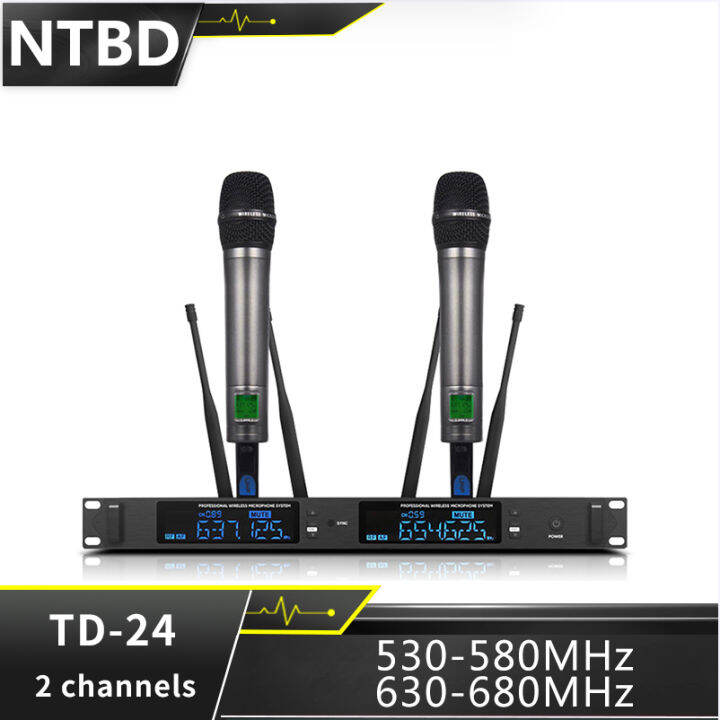 NTBD TD-24 Conference wedding Singing Stage Performance UHF Dual Professional Wireless ...