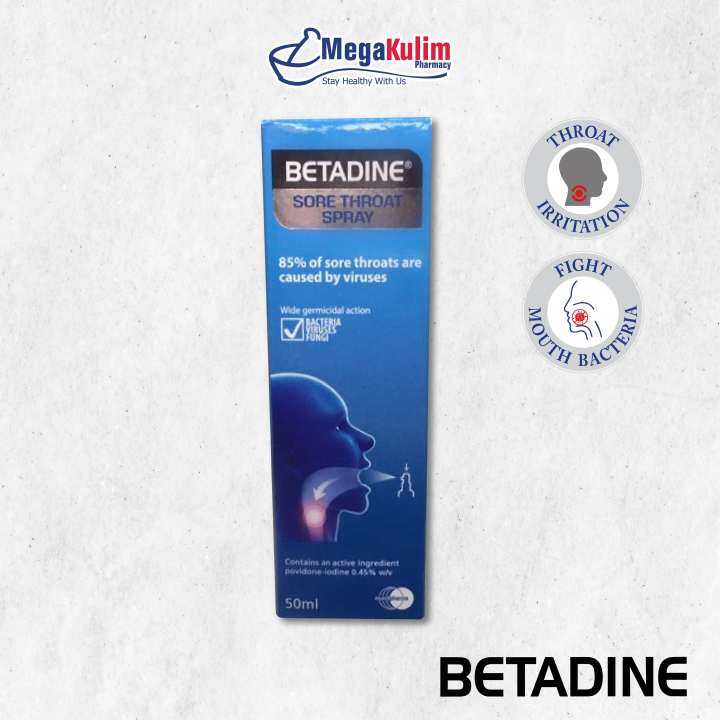 Betadine Sore Throat Spray 50mL | Lazada