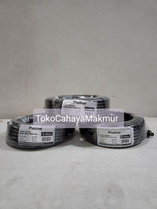 Kabel Antena TV 5C 2V 15M 15 Meter RG-6 + Jack TV Male Pioline | Lazada Indonesia