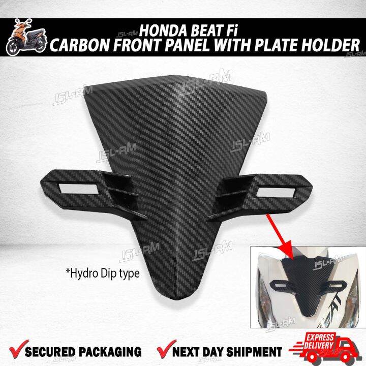 Honda Beat fi carbon front panel with plate holder plug and play ...