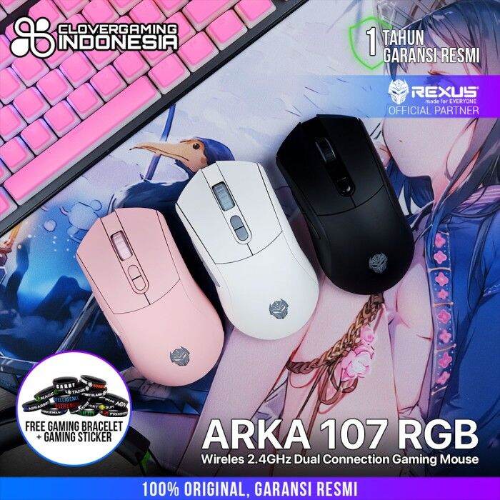 Rexus Arka 107 Wireless 2.4GHz RGB Dual Connection - Gaming Mouse ...