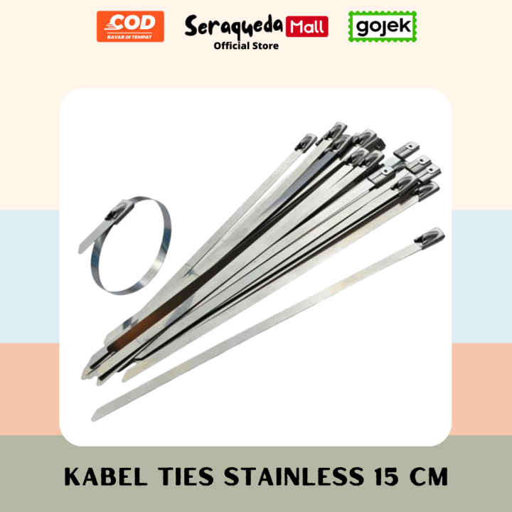 Seraqueda Kabel Cable Tie zip ties bahan besi stainless stell panjang ...