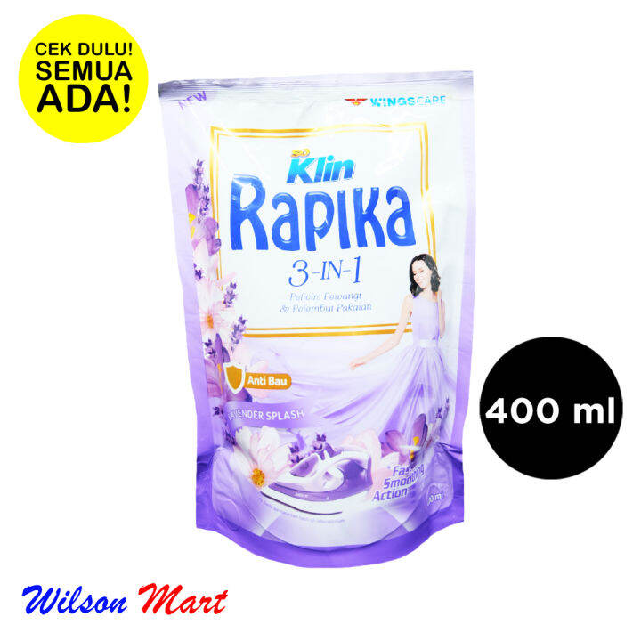SO KLIN RAPIKA LAVENDER SPLASH PELICIN PAKAIAN 400 ML REFILL | Lazada ...