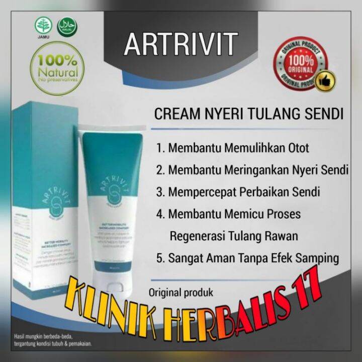 Artrivit Cream Oles Obat Nyeri Tulang dan Sendi Herbal Alami | Lazada ...