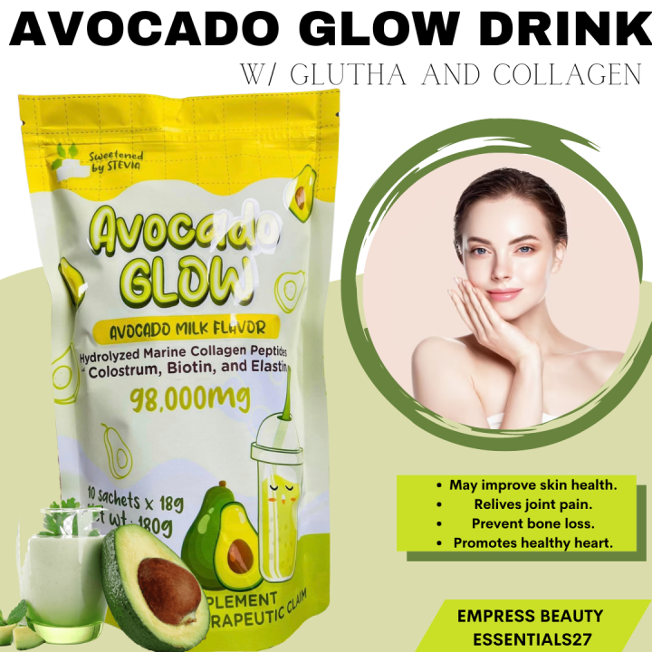 (ORIGINAL) AVOCADO GLOW DRINK (GLUTHATHIONE, COLLAGEN) 10 SACHET IN 1 ...