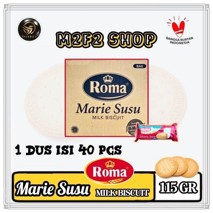Roma Biskuit Marie Susu | Milk Biscuit Original - 115 gr (Kemasan Karton) | Lazada Indonesia