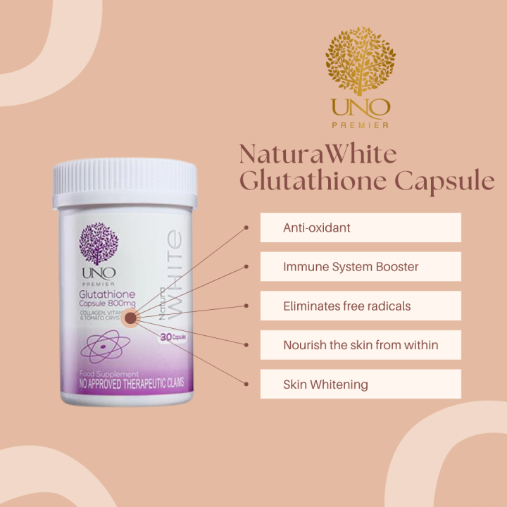 UNO Natura White Glutathione Collagen Whitening Capsule Effective Than ...