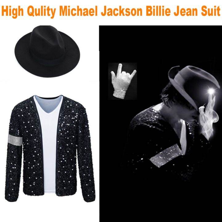 MJ Michael Jackson Coat Billie Jean Jacket & Glove Children Kids Adult ...