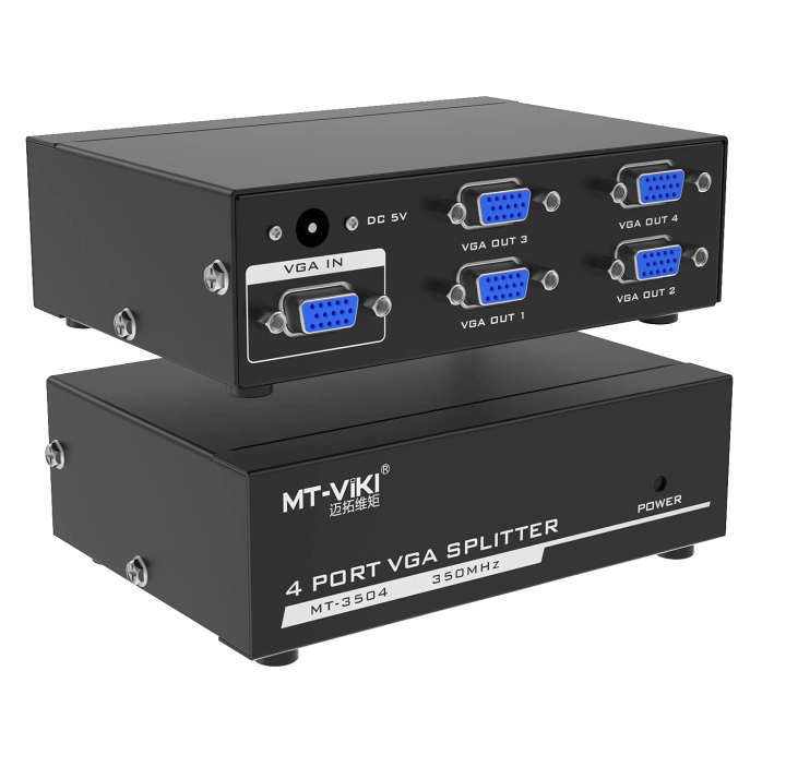 MT-VIKI MT-3502/MT-3504 VGA Splitter 1x2/1x4 350Mkz กล่องแยกจอ VGA ...