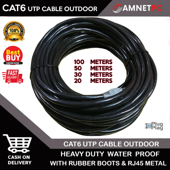 TRENDING (AMNETPC) CAT6 Outdoor Lan Cable Outdoor 30 METERS Outdoor UTP ...