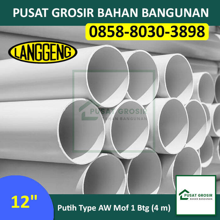 Pipa PVC 12" AW Mof Merek Langgeng 12inch AW Mof Per Btg (4m) | Lazada ...