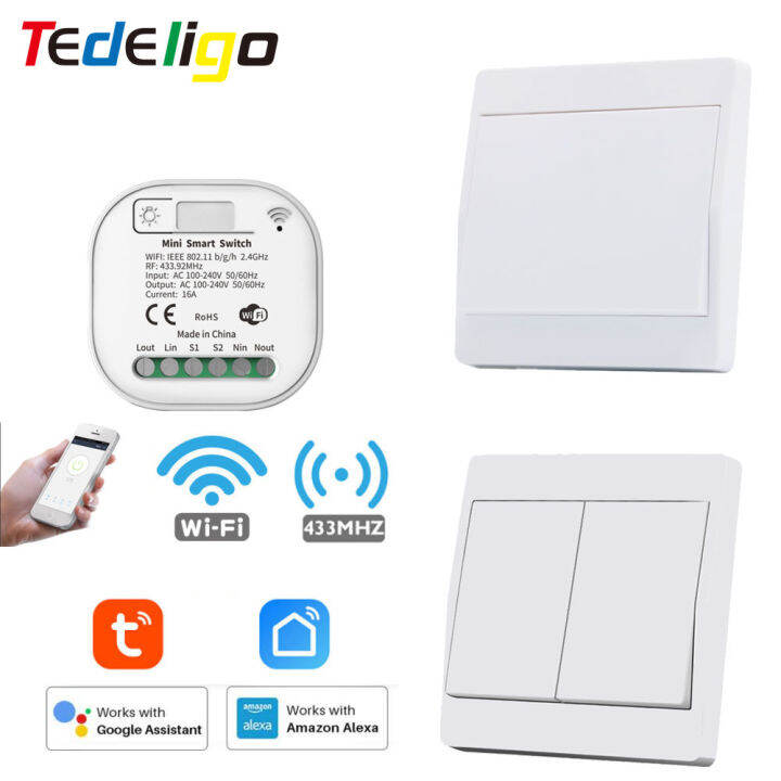 Tuya Smart WiFi และ Rf Light Switch 433MHz Kinetic Wall Switch ไม่ต้อง ...