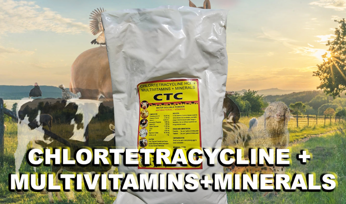 CTC CHLORTETRACYCLINE HCI + MULTIVITAMINS + MINERALS ( SAME AS VETRACIN ...