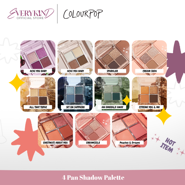 Colourpop 4 Pan Eyeshadow Palette - Create any Makeup Look with Matte ...