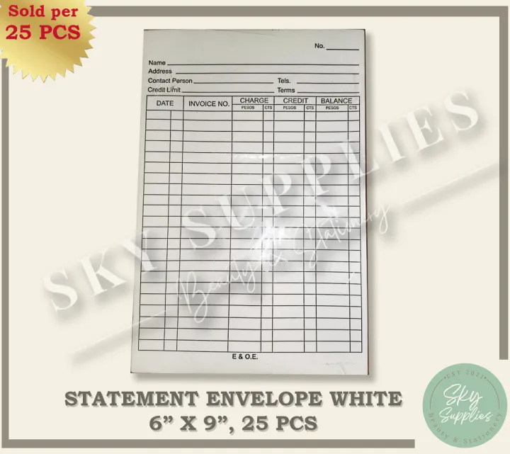 25pcs Statement Envelope White 6"x9" | Lazada PH