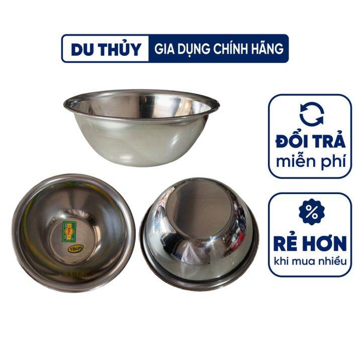 Thau inox lớn, dày, thương hiệu Hala, đường kính miệng 40- 56 cm, chất ...
