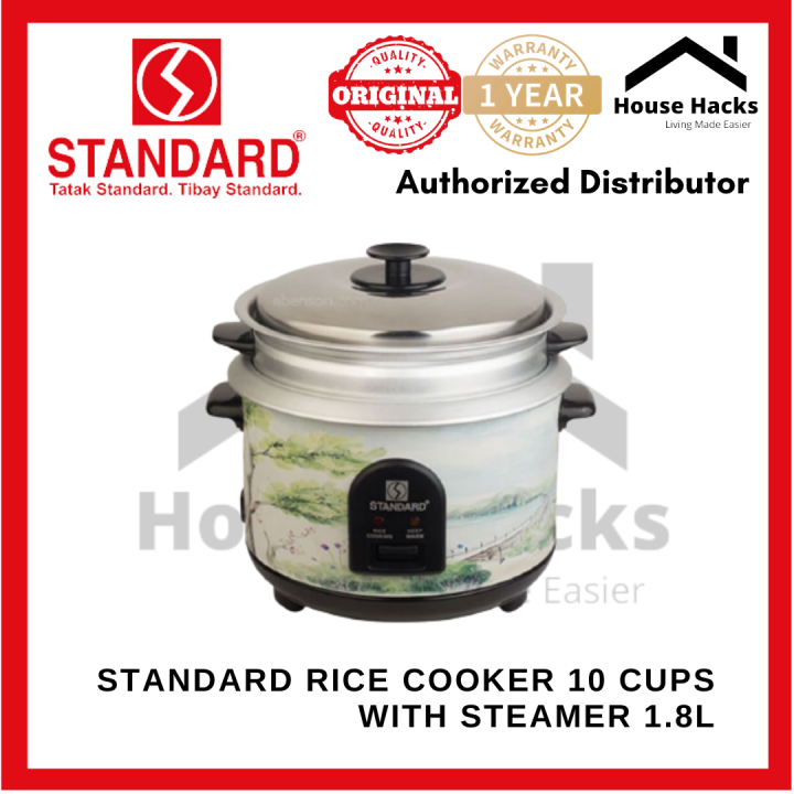 Standard Rice Cooker 10 Cups with Steamer 1.8L SSC-1.8L (House Hacks ...