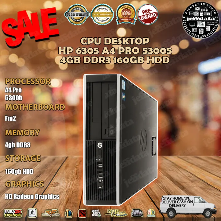 Cpu Slim hp 6305 A4 Pro 5300b 4gb ddr3 160gb hdd Hd Radeon Graphics ...