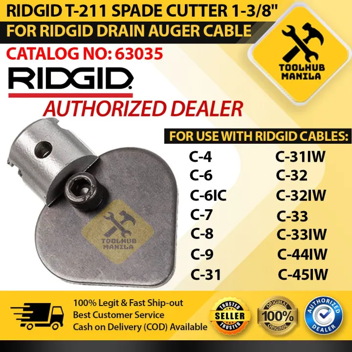 Ridgid T-211 Spade Cutter 1-3/8" Catalogue No. 63035 for Ridgid Drain ...