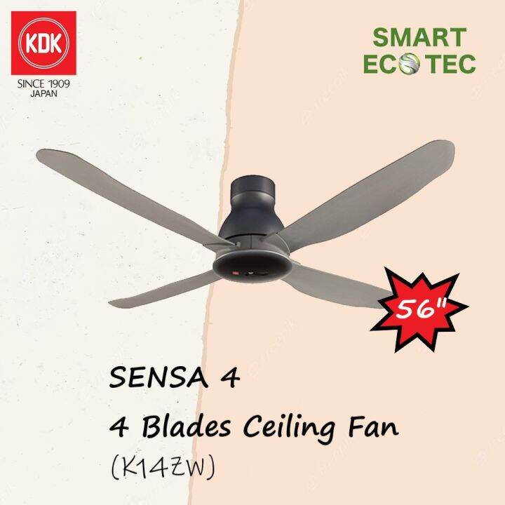 KDK 4 Blades 56 Inch DC Motor Ceiling Fan With Remote Control - K14ZW ...