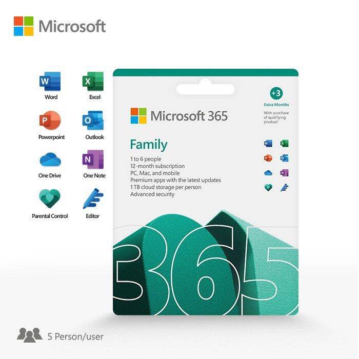 POSA CARD Microsoft Office 365 Family 2021 | Lazada Indonesia