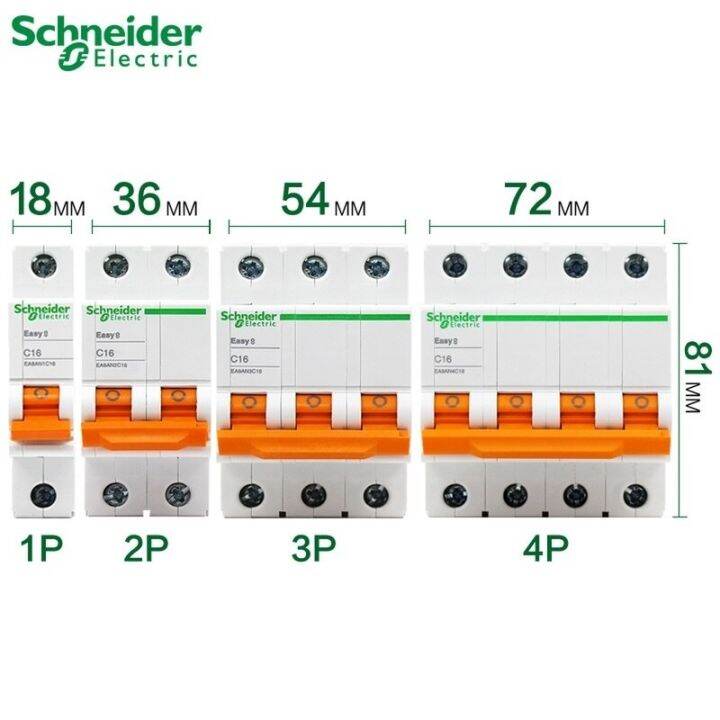 Schneider electric Mini Disjuntor Easy 9 breaker EA9AN circuit 1p 2p 3p ...
