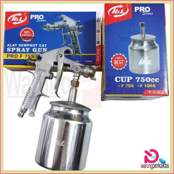H&L Spray Gun F75S Tabung Bawah - Spray Gun 750cc - Alat Penyemprot Cat ...