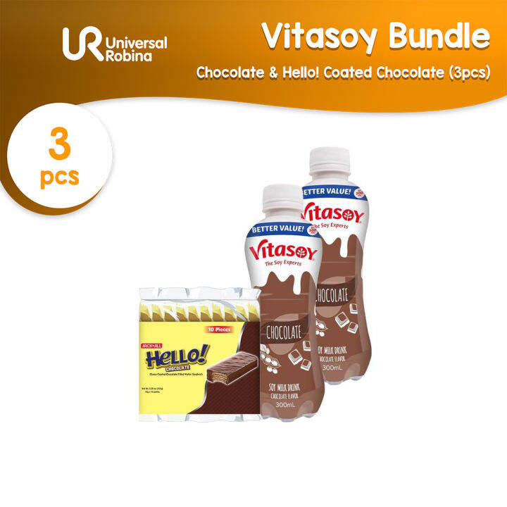 2 x Vitasoy Chocolate (300ml) and 1 x Hello! Coated Chocolate (15g x 10) | Lazada PH