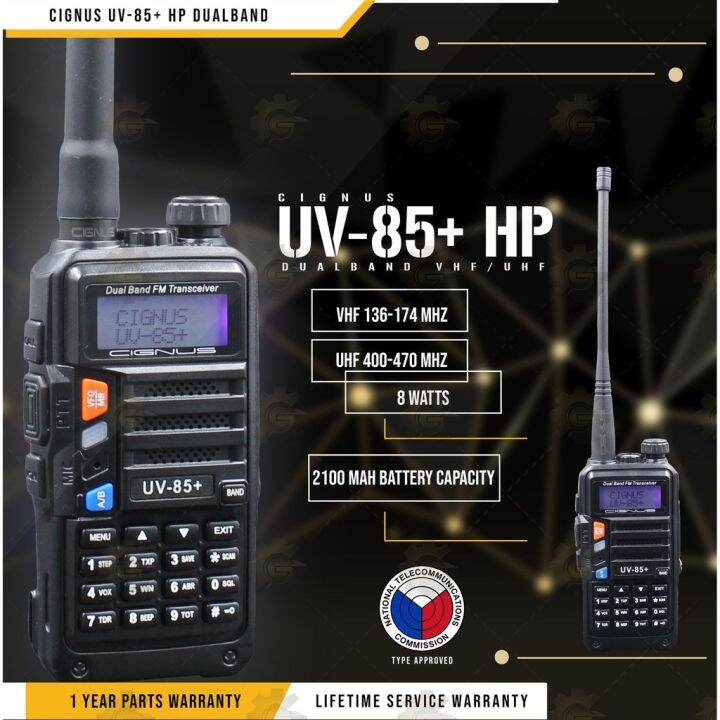 Cignus UV-85 HP 8W Dual Band VHF UHF Two Way Portable Radio. | Lazada PH