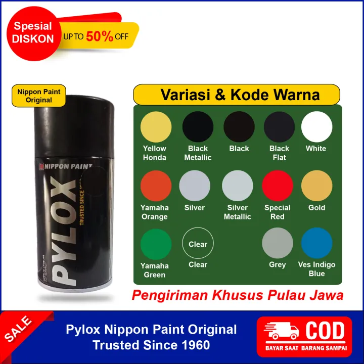Cat Pylox Nippon Paint cat semprot pilok pilox kaleng 300 cc cat semprot besi plastik kayu body ...