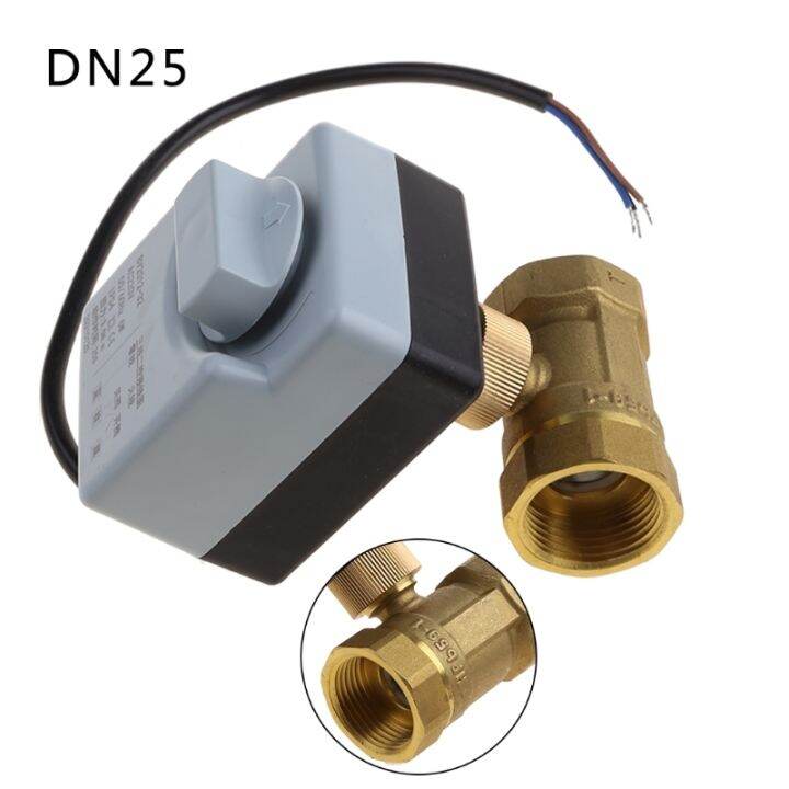 AC220V DN25 2 Way 3 Wires Brass Motorized Ball Valve Electric Actuato With Manual Switch ...