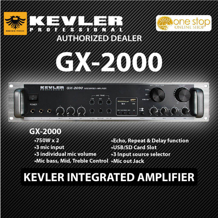 Kevler GX-2000 Intergrated High Power Amplifier 750W X 2 Max with USB ...