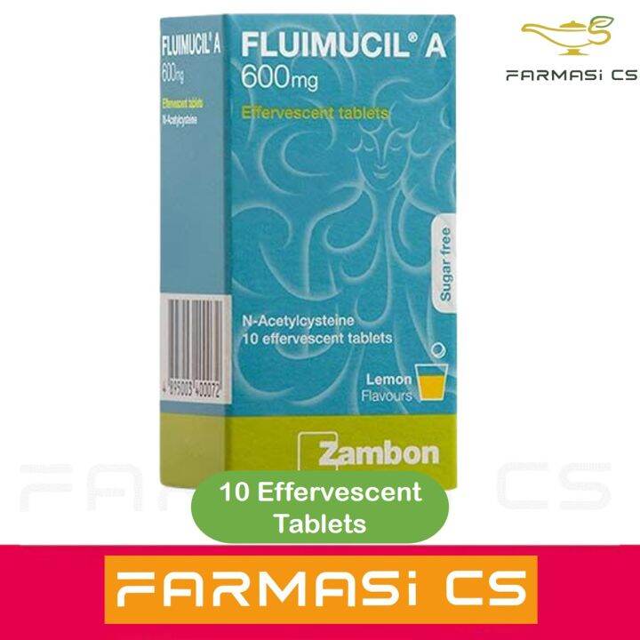 Fluimucil A 600mg 10 Effervescent Tablets Lemon Flavour EXP:02/2026 [N ...
