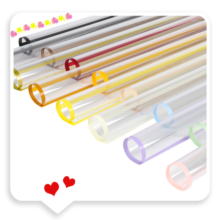 Water Ice Moon border color cellophane transparent OPP Floral lined ...