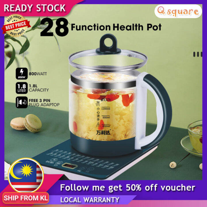 Multifunction Healthpot 1.8L Glass Health Pot Electric Kettle Kitchen Soup Cooker electric ...