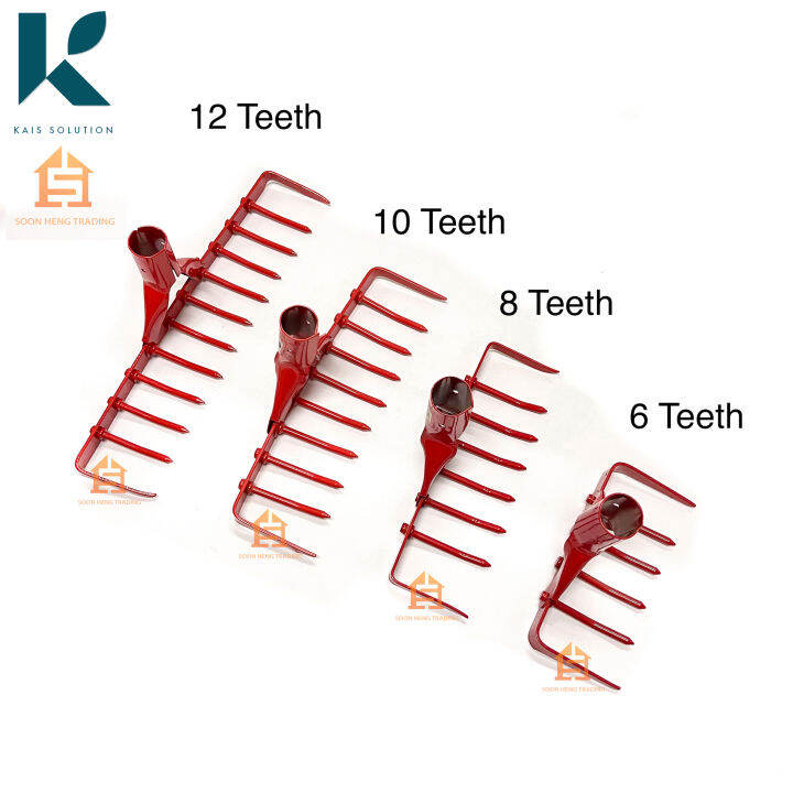 Garden Rake 6T, 8T, 10T, 12T /Metal Rake/ Pencakar Rumput Besi/ Cakar ...